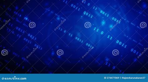Flowing Number One And Zero Text In Binary Code Format In Technology