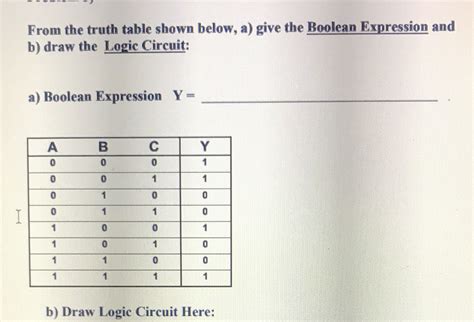 Solved From The Truth Table Shown Below A Give The Boolean Expression Course Hero