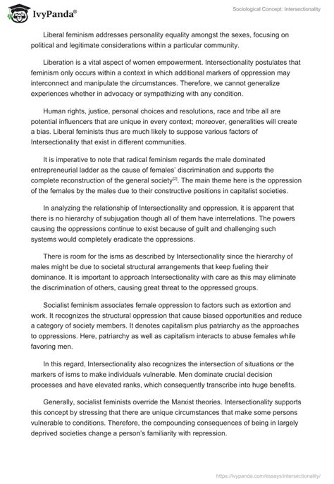 Concept Of Intersectionality 965 Words Essay Example