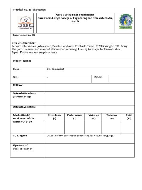 Final Lp Vi Nlp Manual 2023 24 Pdf Morphology Linguistics Part