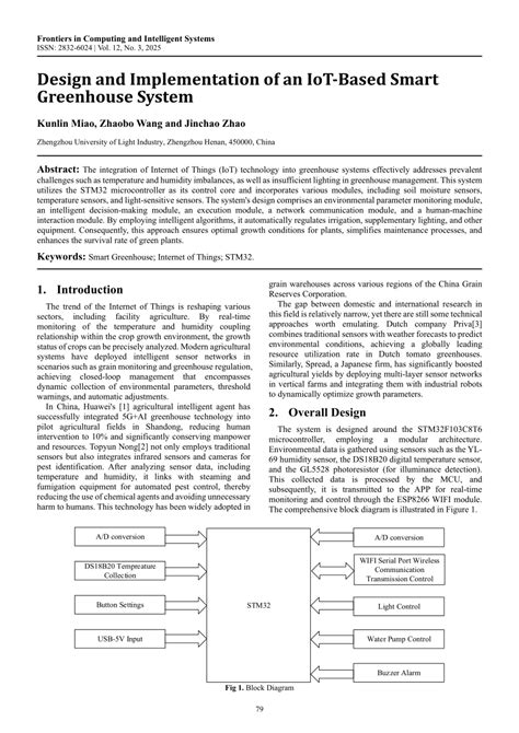 Pdf Design And Implementation Of An Iot Based Smart Greenhouse System