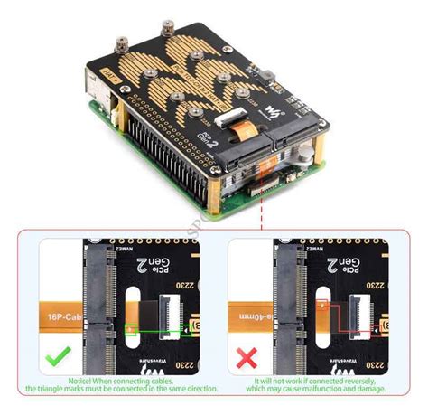 Raspberry Pi 5 Pcie To 2ch M 2 Nvme Ssd Adapter Board Hat B Pi5 Pcie 2280 2242 2230