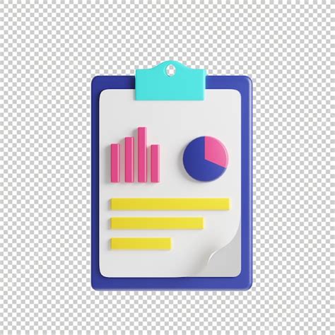 Premium PSD A Clipboard With A Chart And A Pie Chart On It