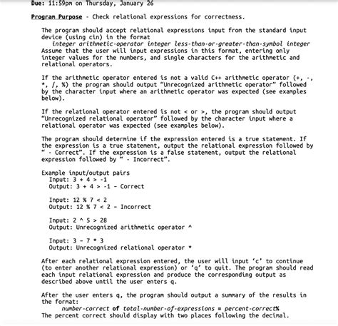 solved je 11 59pm on thursday january 26 rogram purpose