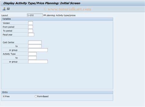KPB SAP Tcode Display Activity Type Plan Data