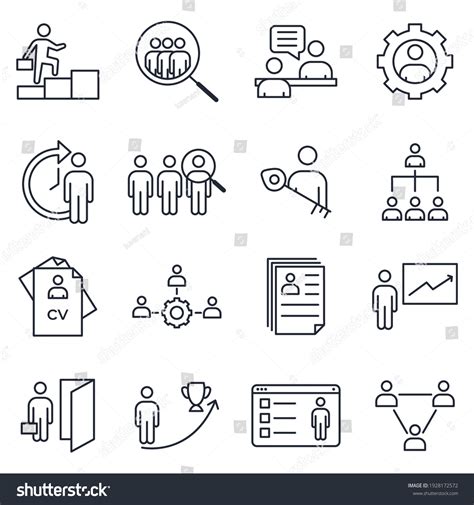 Set Headhunting Icon Headhunting Recruiting Pack Stock Vector Royalty Free 1928172572