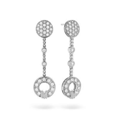 Di Modolo Tempia 18k White Gold Dangle Circle Earrings