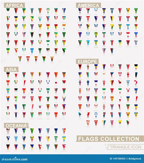 Triangle Vertical Icon With Flag Flags Of The World Collection Sorted