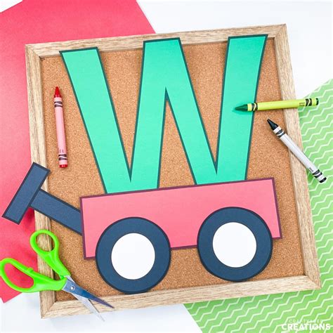 Letter W Craft Patterns Wagon Craft Alphabet Crafts Uppercase