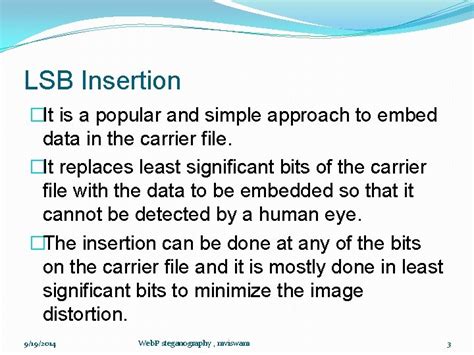 Steganography In Web P Image Using Lsb Embedding