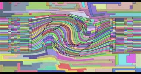 Abstract Image Of Wavy Rectangles Of Different Colors Vector Illustration Stock Vector