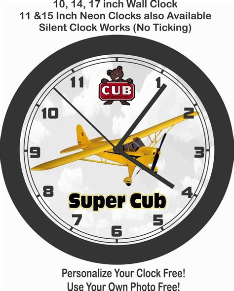 Piper Super Cub Airplane Wall Clock Free Usa Ship