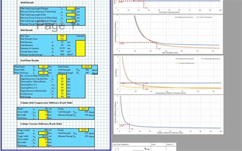 End Plate Connection Design Excel Web Combined Stiffeners CivilWeb Spreadsheets