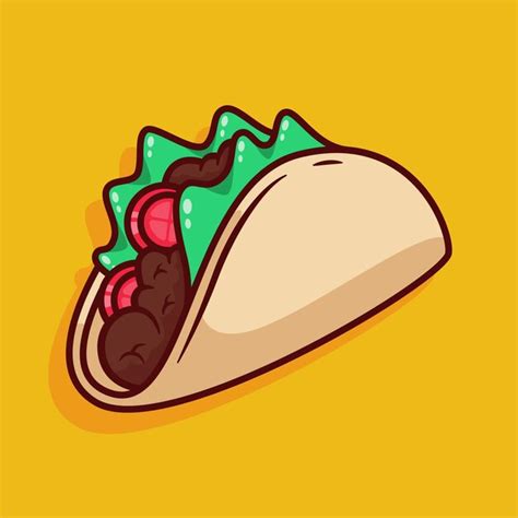 Premium Vector Cute Taco Illustration In Flat Design