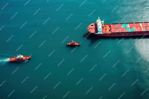 Premium Ai Image Global Business Logistics Importexport Cargo Cargo Ship With Sea Containers