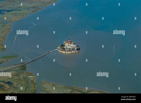 France Saint Michael S Mount Mont Saint Michel During High Tide Aerial View Listed As World