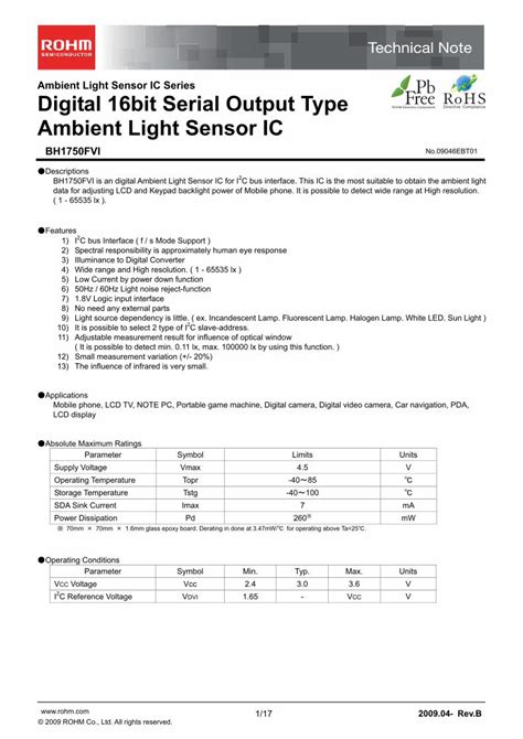 PDF Ambient Light Sensor IC Series Digital Bit Serial Output Type Ambient Light Sensor IC