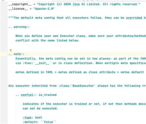 All Docstrings Inside `executorsmetas` Are Not Picked Up By Our Docs