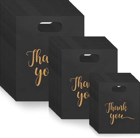 Himomo Mini Thank You Bags 300pcs 3 Size Plastic Thank You Bags Thick