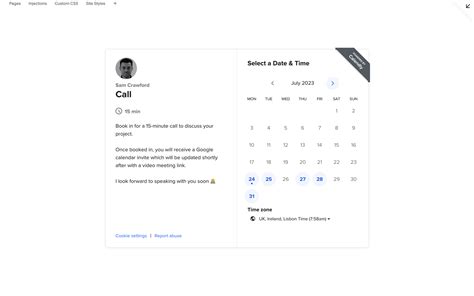 Embed Calendly Into A Squarespace Website — By Crawford