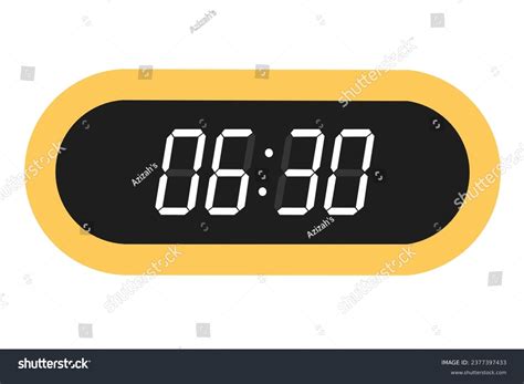 Vector Flat Illustration Digital Clock Displaying Stock Vector Royalty Free 2377397433