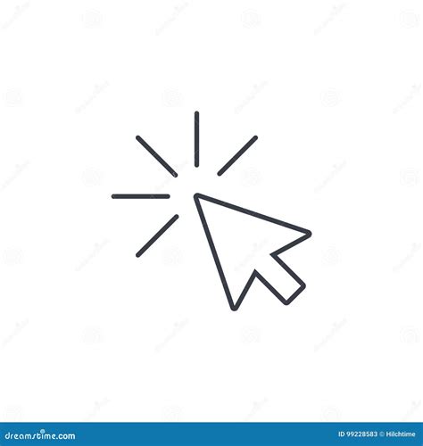 cursor arrow click thin line icon linear vector symbol stock vector