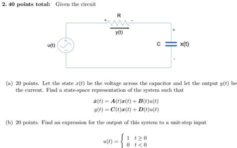 Solved 40 ﻿points total: Given the circuit(a) 20 ﻿points. | Chegg.com
