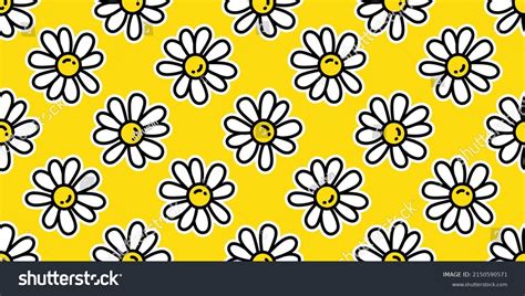 Daisy Flower Seamless Pattern Plant Vector 库存矢量图（免版税）2150590571 Shutterstock