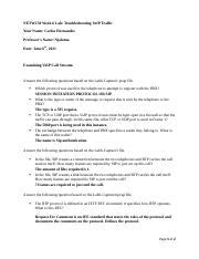 NETW W Lab Report Docx NETW Week Lab Troubleshooting VoIP Traffic Your Name Carlos