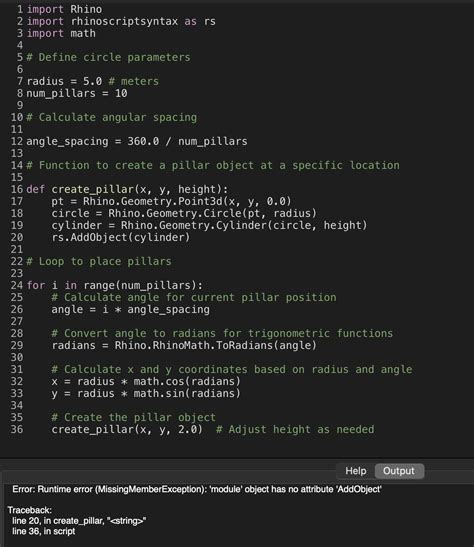 Missingmemberexception Rhinogeometry Object Has No Attribute Rhino Scripting Mcneel Forum