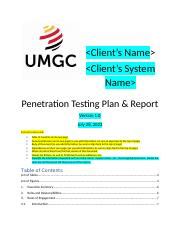 Penetration Testing Plan Report Overview Course Hero