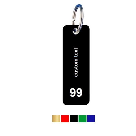 Aluminium Rectangle Shaped Key Tags Personalised Key Rings