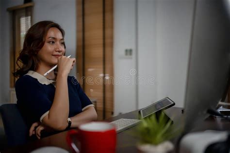 Futuristic Women Engineer Working With Holographic Augmented Reality