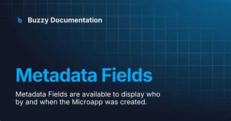 Metadata Fields Buzzy Documentation