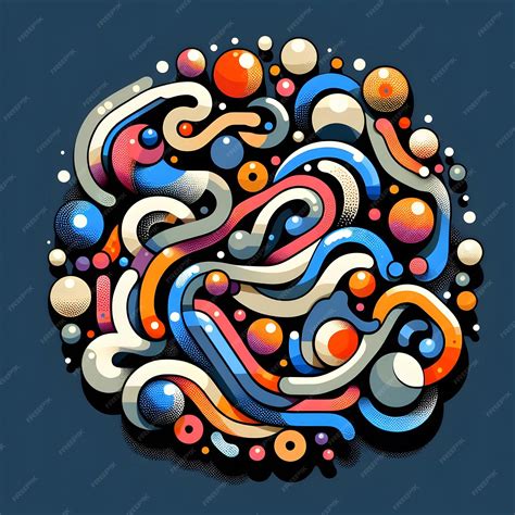 Premium Photo Vibrant Abstract Objects Dot Stickers Creative And