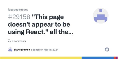 this page doesn t appear to be using react all the time · issue