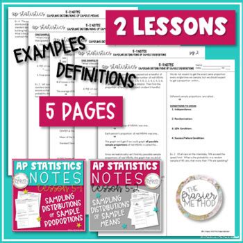 AP Statistics Unit Notes Review Test Sampling Distribution Proportion Mean