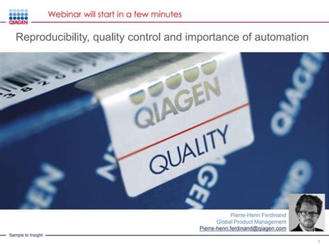 Reproducibility Quality Control And Importance Of Automation Ppt