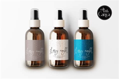 Editable Room Spray Label Template Canva Diy Linen Spray Bottle Label