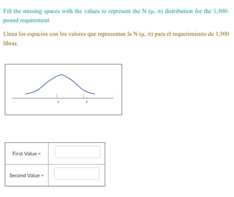 fill the missing spaces with the values to represent