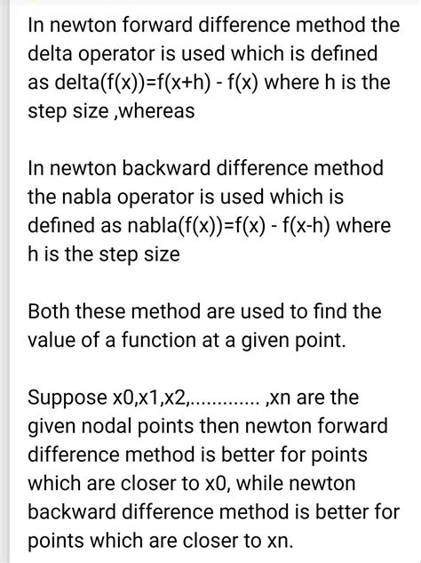 Difference Between Newton Forward Operatorm And Newton Backward