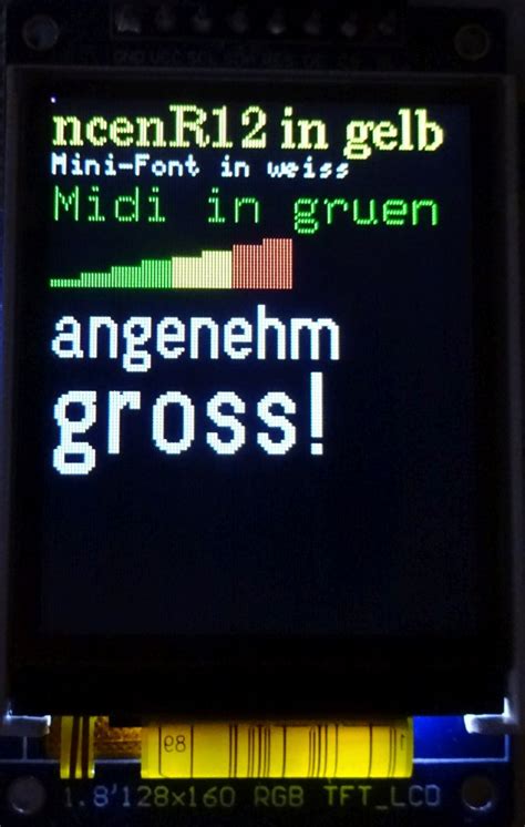 Arduino 128x160 Pixel 1 8 Tft St7735 Farb Display Am Nano Betreiben