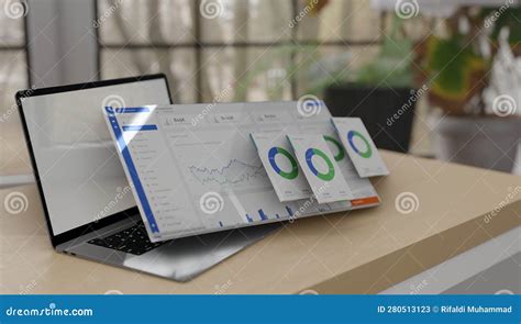 Dynamic Screen Display With Data Analysis Graphics Perfect For Website
