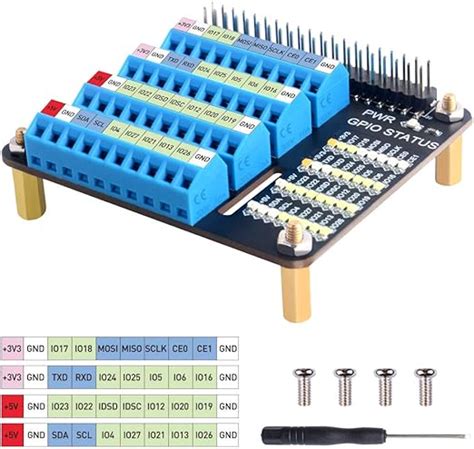Jp Geeekpi Raspberry Pi Gpioねじ端子台ブレイクアウトボードhat Gpioステータスled、raspberry Pi 4b3b3b2b