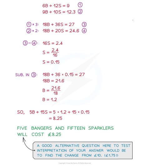 Simultaneous Equations Edexcel IGCSE Maths Revision Notes Save My Exams