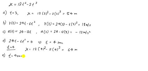 solved the position of a particle moving along an x axis is given by x