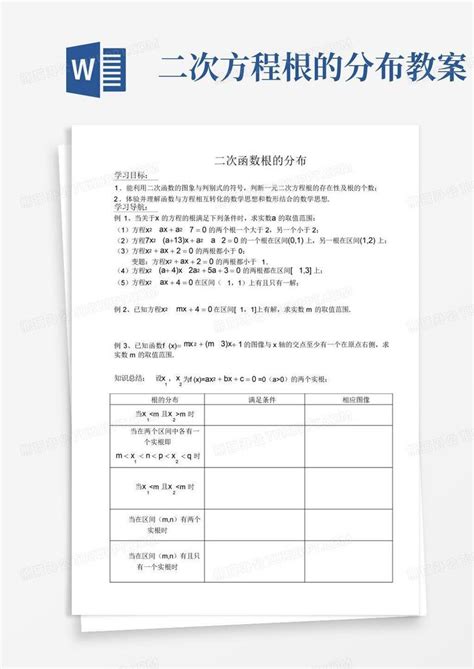 二次方程根的分布教案word模板下载编号lpypxmge熊猫办公 二次方程根的分布教案word模板下载编号lpypxmge熊猫办公