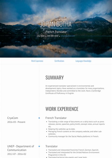 Translator Resume Samples And Templates Visualcv