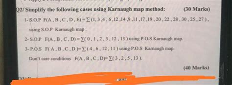 solved 22 simplify the following cases using karnaugh map