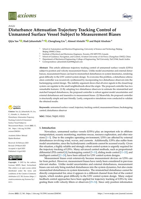 Pdf Disturbance Attenuation Trajectory Tracking Control Of Unmanned Surface Vessel Subject To